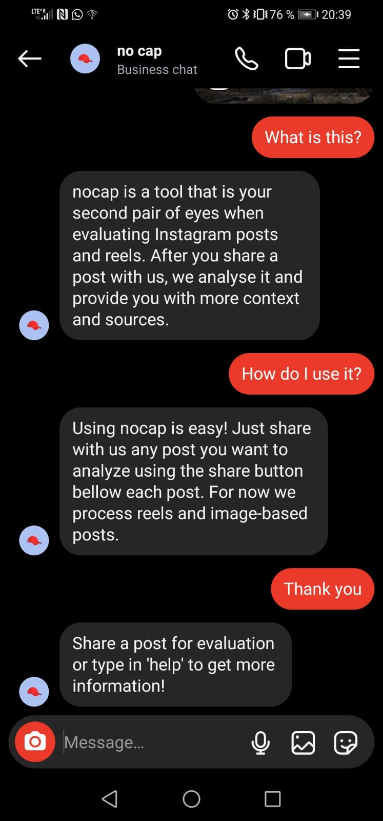 No-Cap - Verify Your Instagram Posts